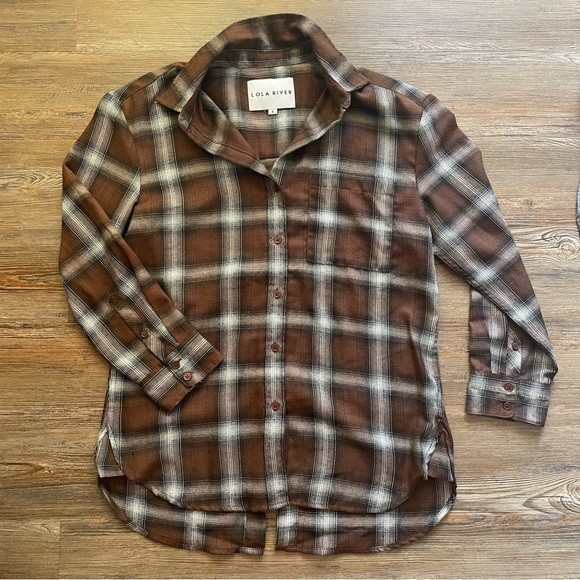 Lola River | Tops | Lola River Oversized Plaid Button Down | Poshmark